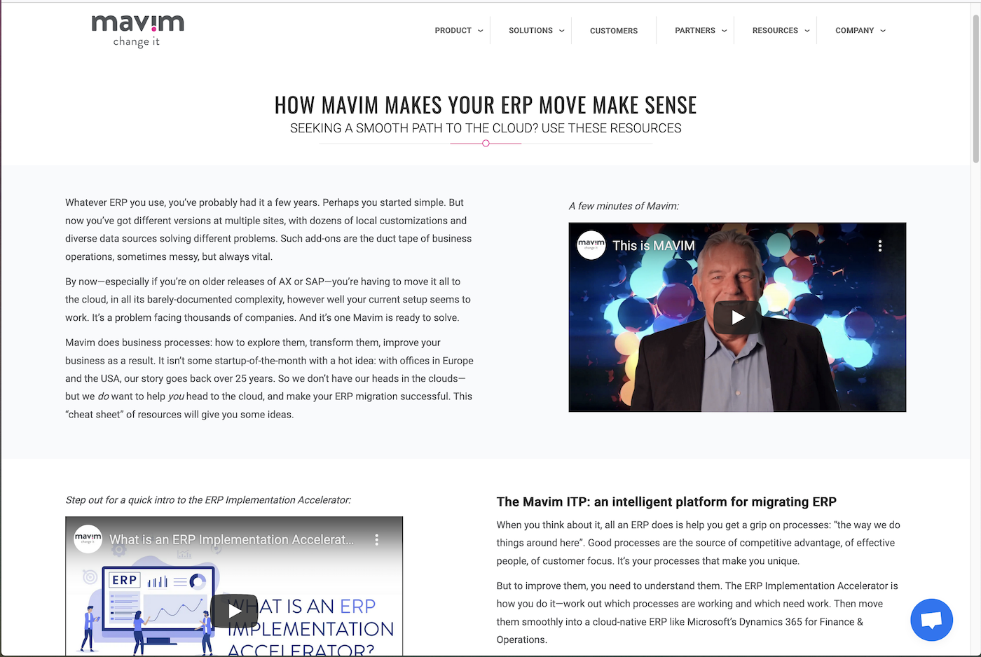 Mavim landing pages – Chris does Content